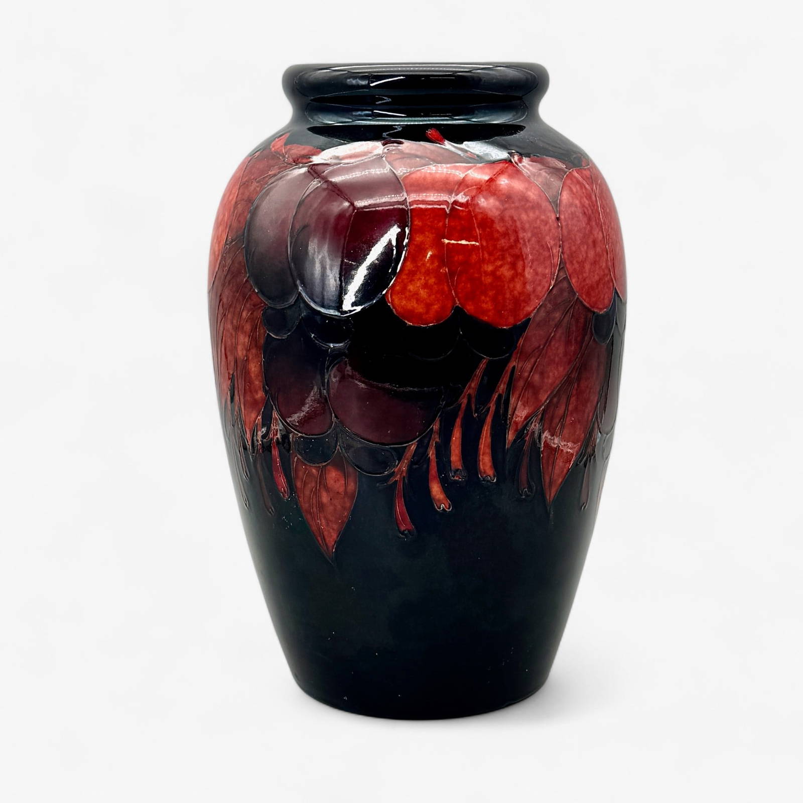 William Moorcroft, Leaf And Berry Flambe Vase Auction