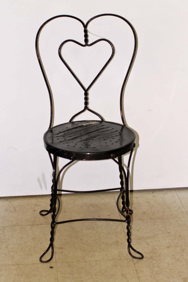 Vintage Metal Ice Cream Parlor or Bistro Chair