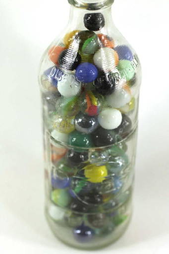 Vintage Glass Pepsi Bottle Of Vintage Marbles