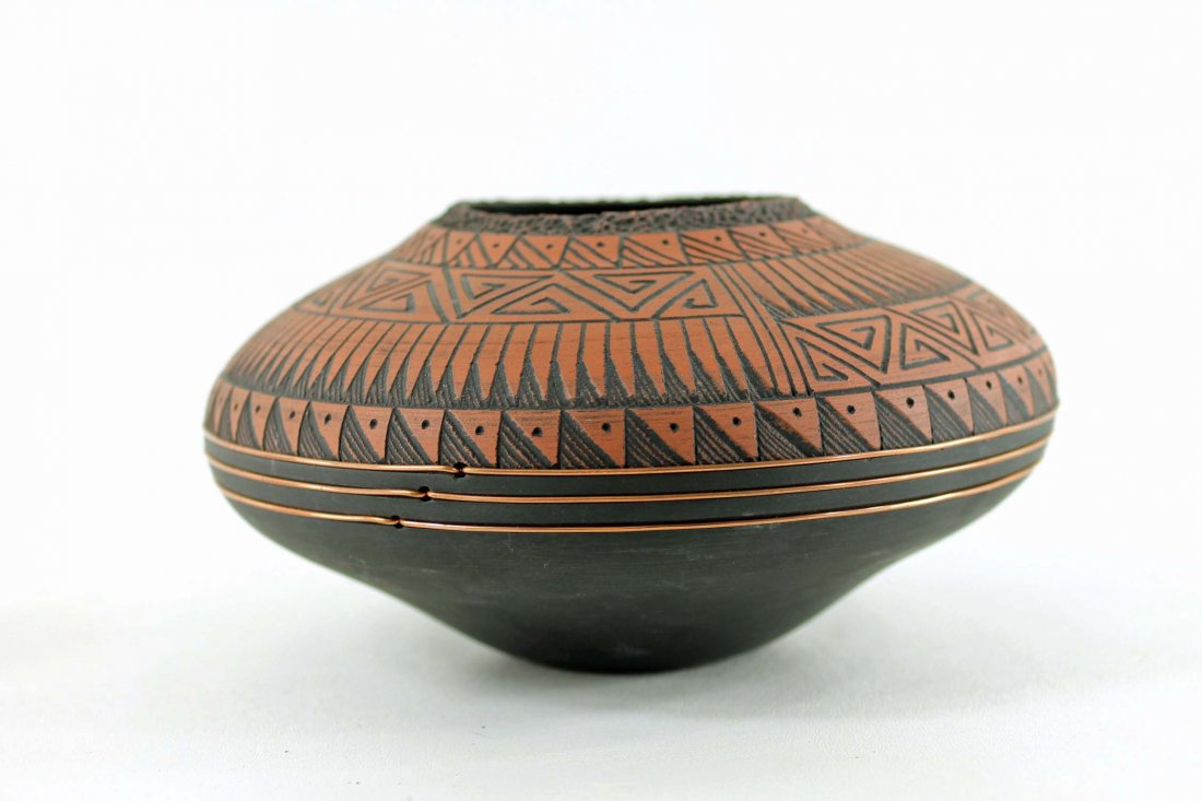 Red Clay and Copper Bowl Signed Gerald Pinto Navajo Pot - Sep 15, 2019 ...