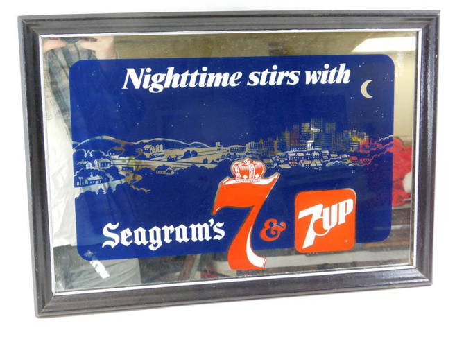 Seagram's 7 & 7up Bar Mirror Advertising Sign