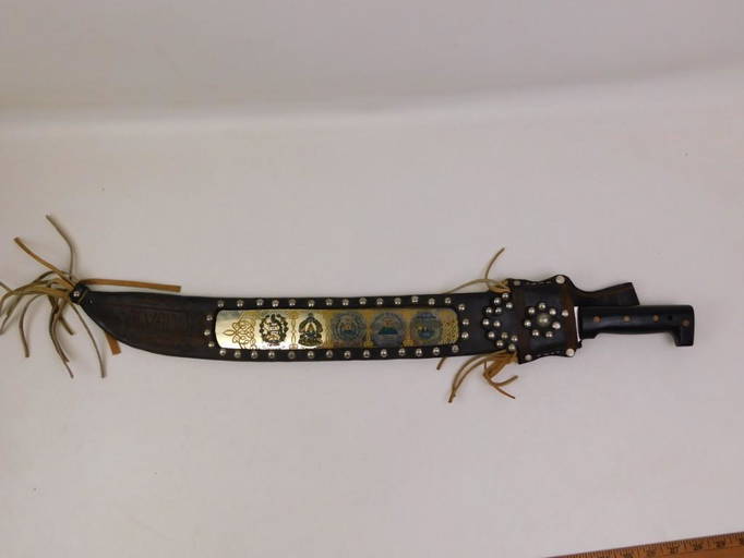 Large Latin American Machete With Sheath