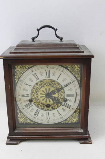 West German Linden Mechanical Wind Up Mantel Clock With