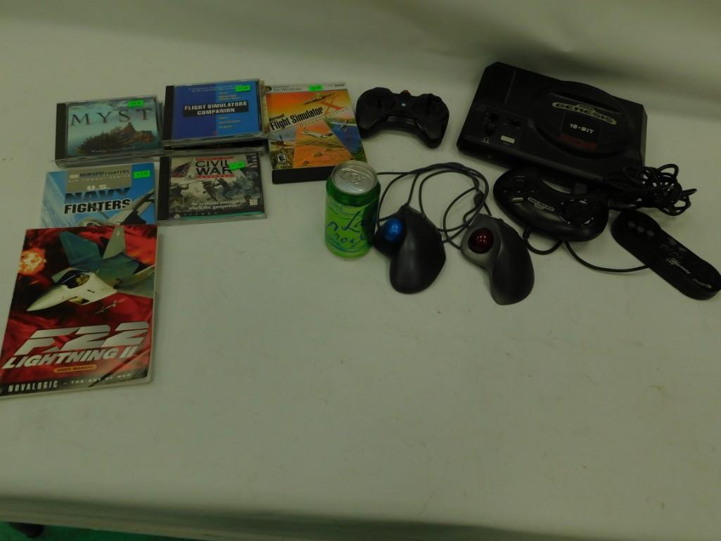 Sega Genesis System And Some Computer Games