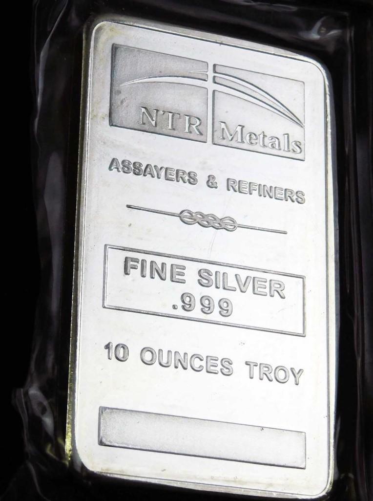 10 Troy Oz Silver Bar Ntr Metals Assayers And Refiners