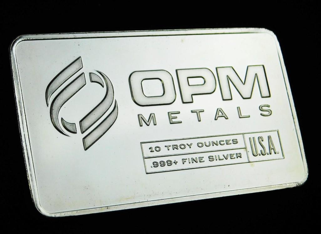 10 Troy Ounce Silver Bar Opm Metals