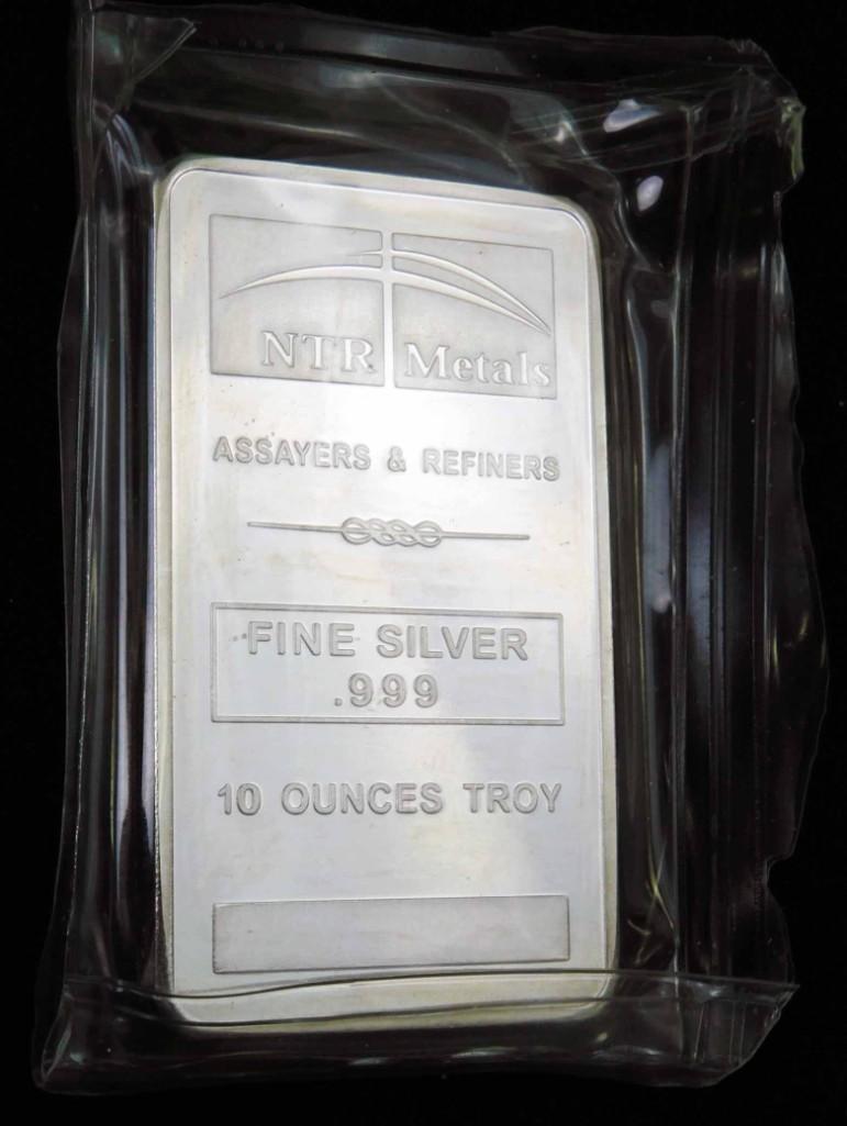 10 Troy Ounce Silver Bar Ntr Metals