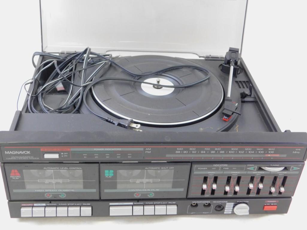 Magnavox Dual Cassette Player, Turntable , And Receiver