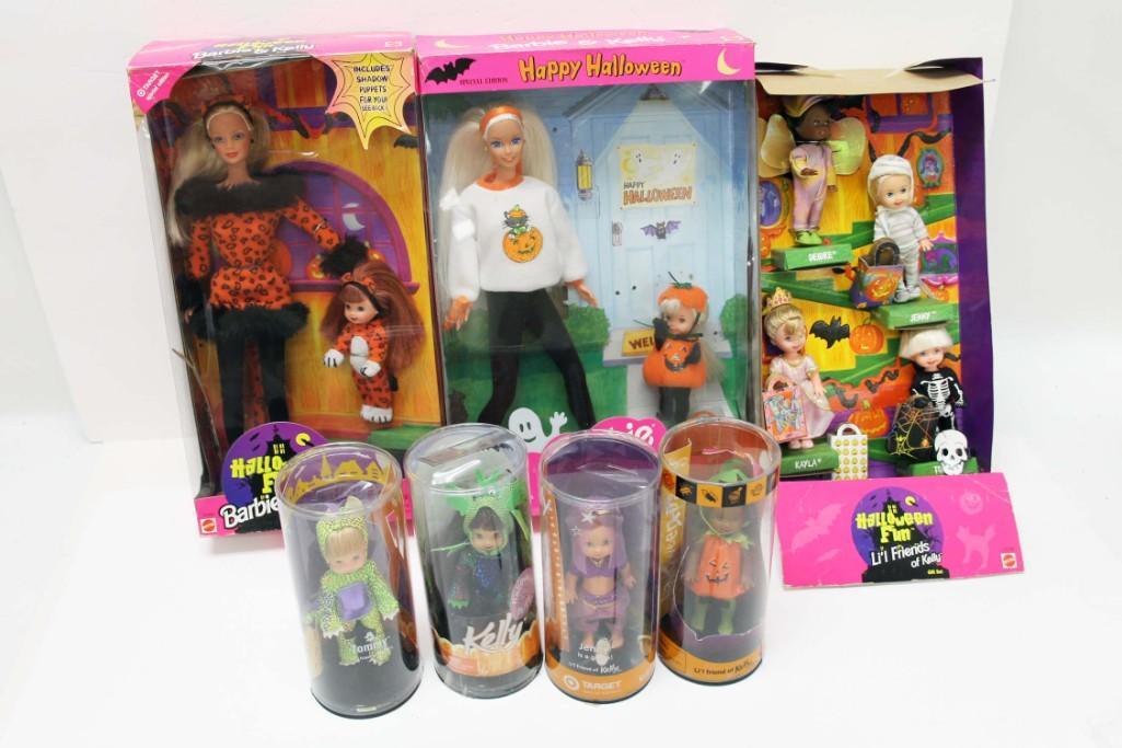Vintage 1990s Halloween Barbie And Kelly Dolls Lot
