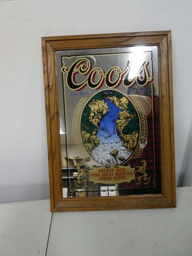 Coors Beer Advertising Mirror Framed - Dec 06, 2021 | Denotter Auctions ...