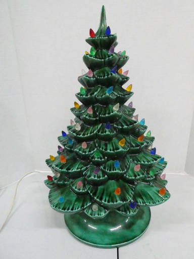 Vintage Ceramic Christmas Tree With Lights