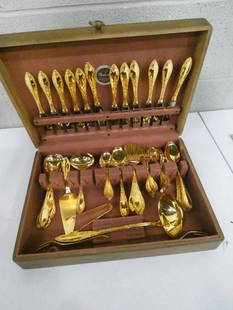 Bestecke Solingen Germany Flatware Set, 24k Gold P