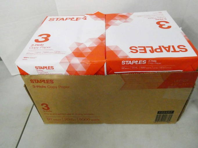 Case Of 10 Reams Of 3 Hole Punch Copy Paper 5000 Total Sheets