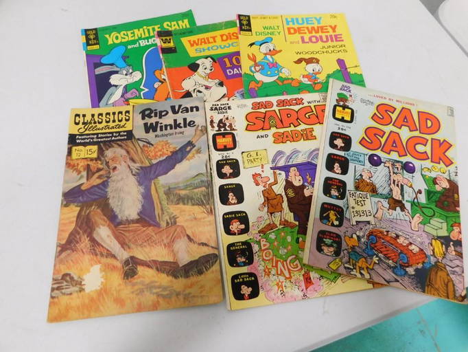 6 Comic Books Incl Sad Sack, Yosemite Sam And Bugs Bunny, Sad Sack ...