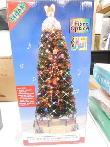 Lemax Lighted Musical Christmas Tree With Fibre Optics