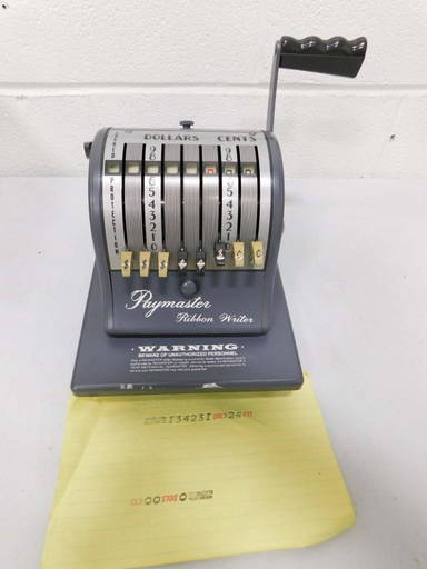 Vintage Paymaster Check Writer with Cover - Jun 13, 2022 | Denotter ...