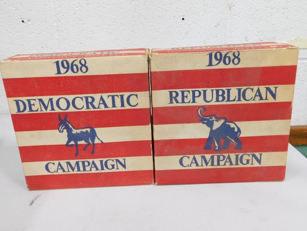 Vintage 1968 Wheaton Glass Democratic And Republican Presidential ...