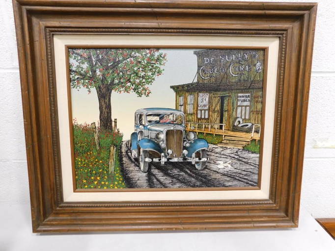 H Hargrove Painting On Canvas Framed 18.5"x22"