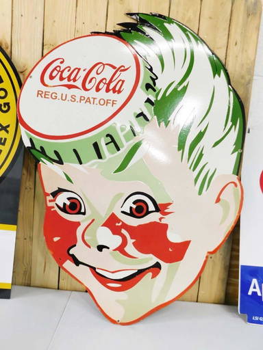Vintage Coca Cola Sprite Boy Porcelain Sign 1940s-1950s (#0193) on Aug 08, 2022 | Denotter ...