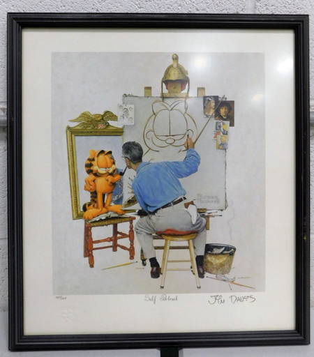 Jim Davis Garfield Norman Rockwell Self Portrait Print Signed Jim Davis ...