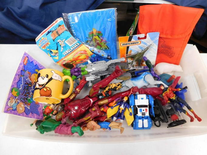 Misc. Toy Lot Including Mickey Mouse, Rugrats, Bat Man, Matchbox, Iron ...
