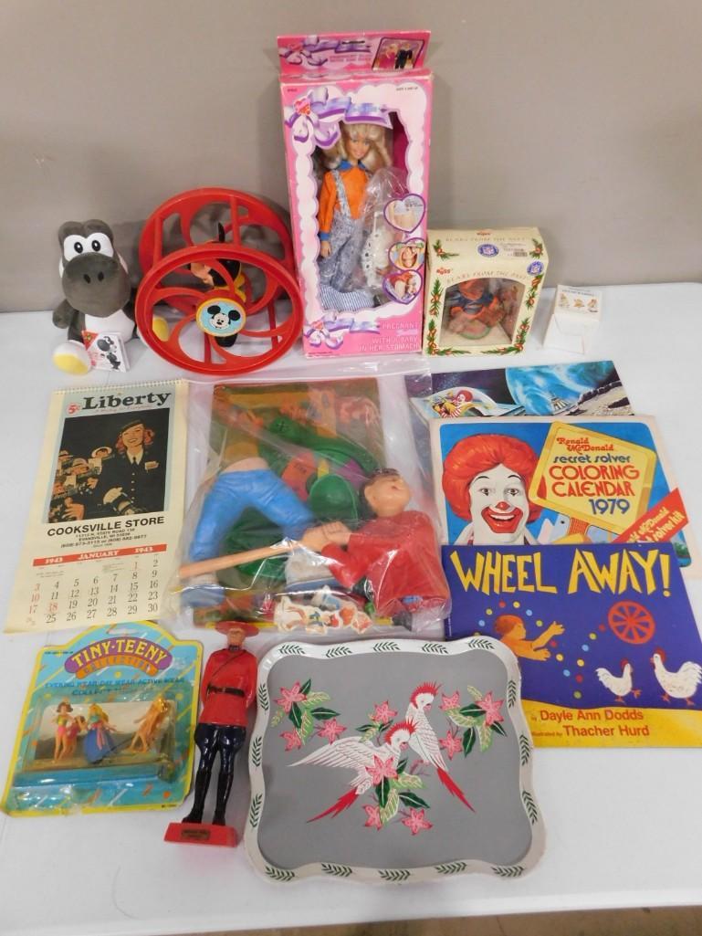 Vintage Lot Including Toys, Mickey Mouse, Ronald Mcdonald, Tiny Teeny ...