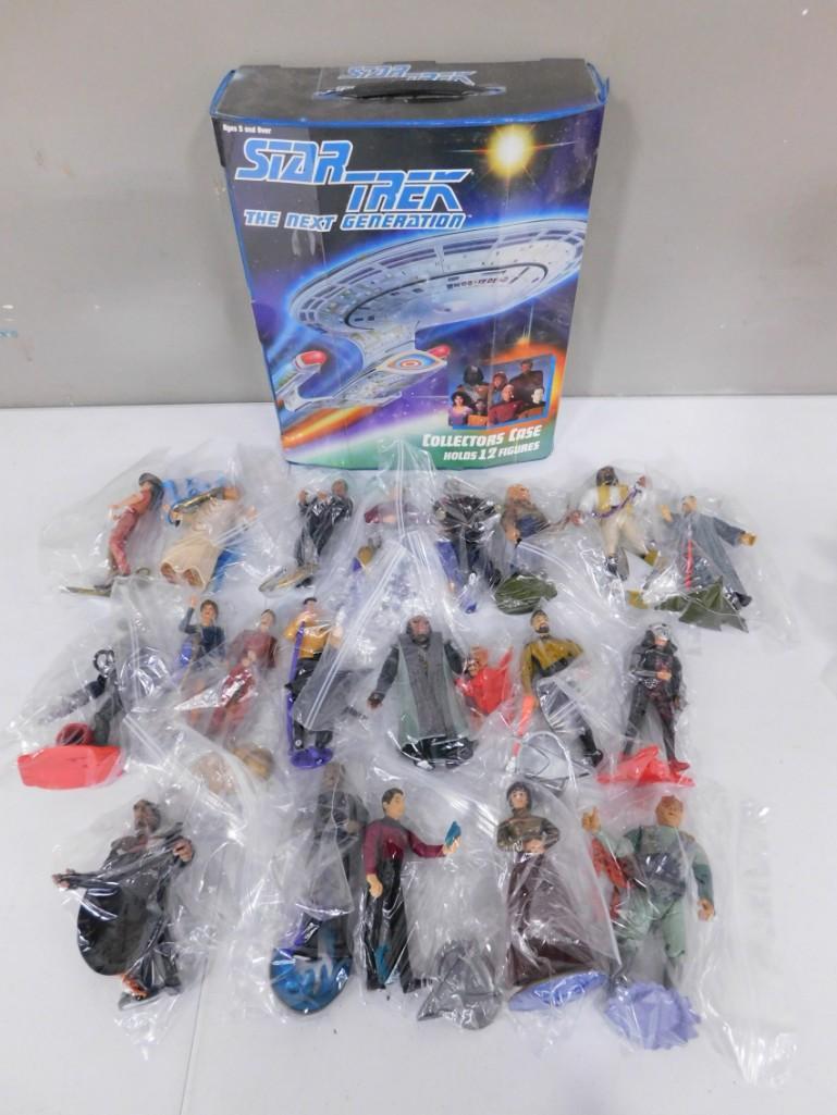 Lot Of Star Trek Action Figures And A Collectors Case