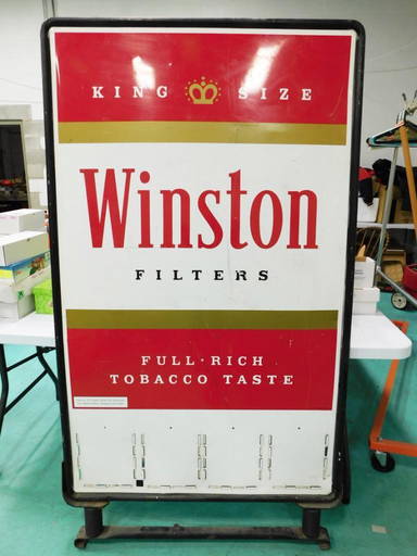 Vintage Metal Winston Cigarettes Advertising Sign