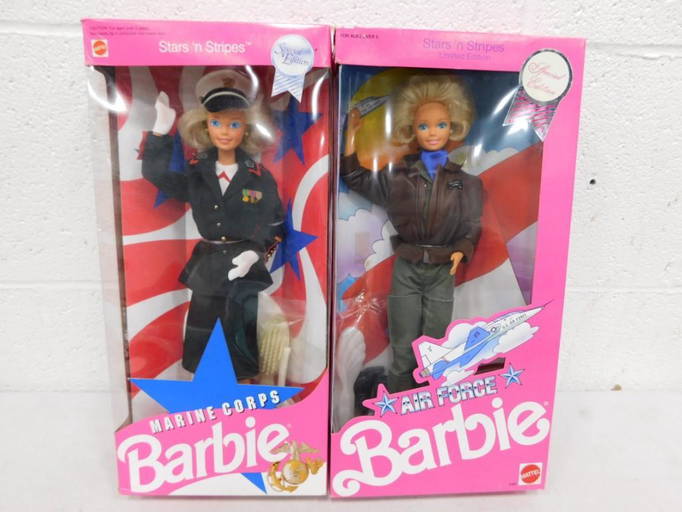 2 Stars And Stripes Barbie Dolls Incl Marine Corps Barbie And Air Force ...