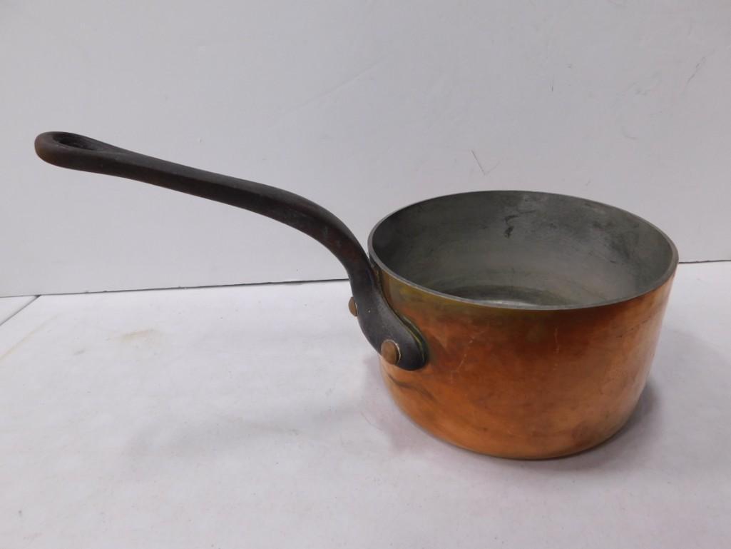 6.5" Copper Pot With Long Handle