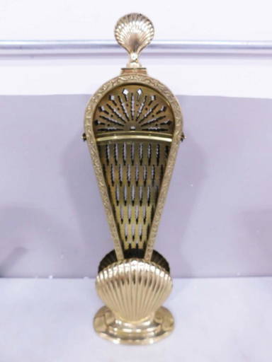 Vintage Brass Peacock Seashell Fireplace Screen Or Cover. Fanning Or ...