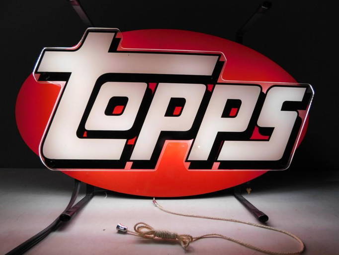 Topps Lighted Advertising Sign Works 2 Sided