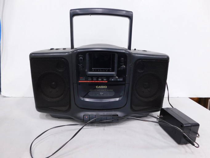 Casio Boombox Lcd Tv Cd Radio Cassette Recorder Model Cd Tv80 Works