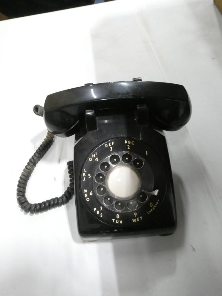 Vintage Black Rotary Dial Phone Kellogg Itt