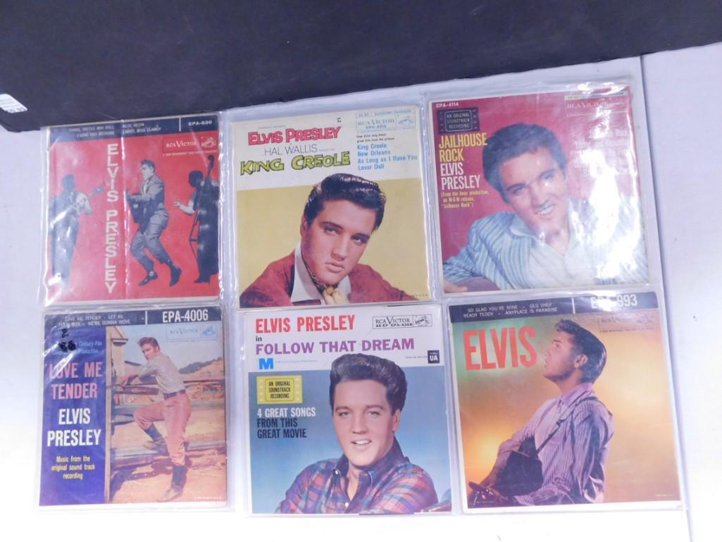 Lot Of Elvis Presley Vinyl Ep Records With Cardboard Sleeves