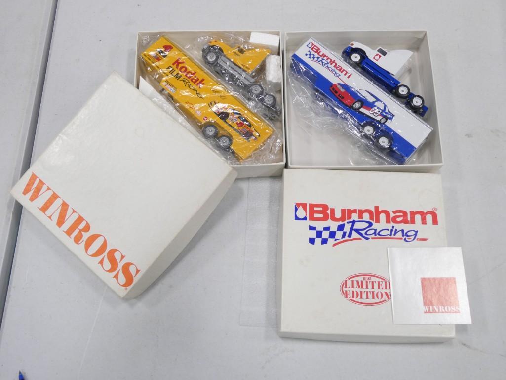 2 Winross Die Cast Model Trucks Including Kodak Film Racing And Burnham ...