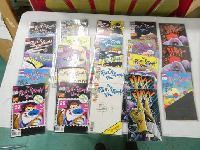 Lot Of Comic Books Incl Autographed Ren And Stimpy With Coa, The Maxx, Etc