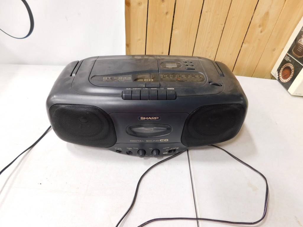 Sharp Boombox With Cd Player, Cassette Player, Radio