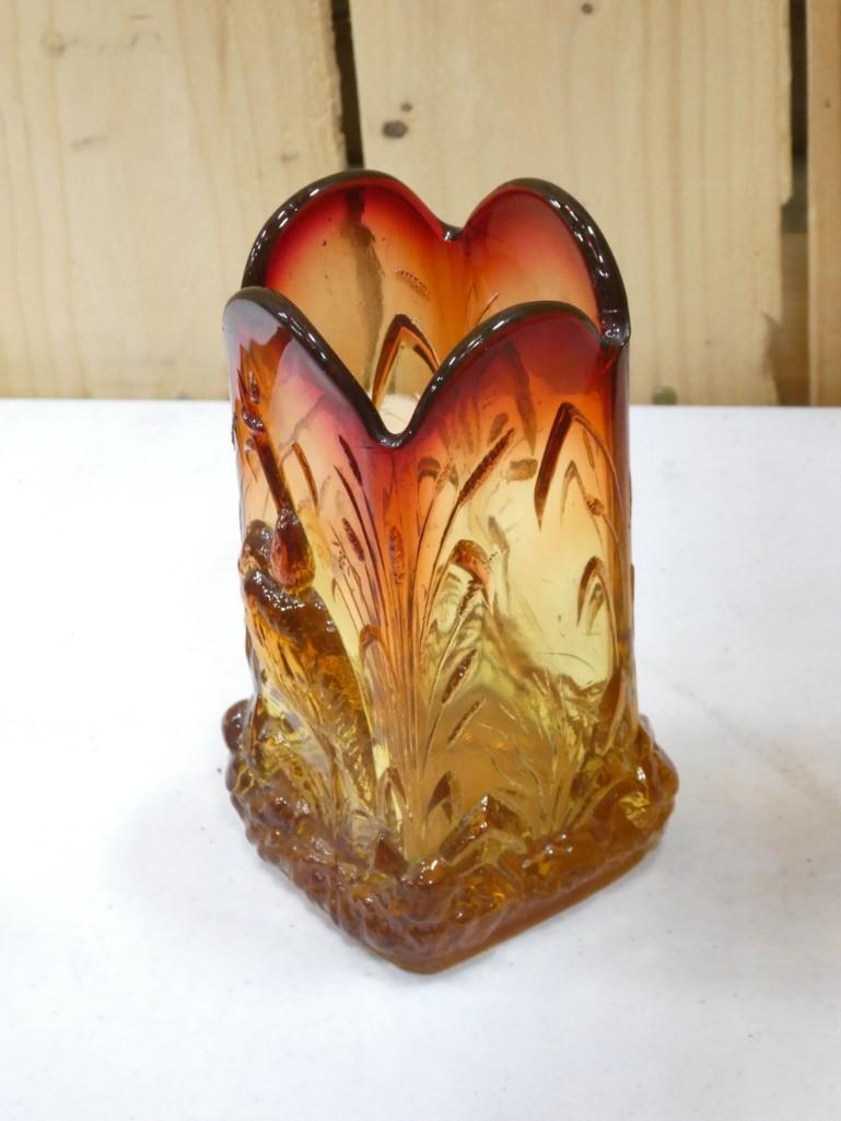 Joseph Lock For New England Glass 188301887 Pressed Amberina Small Vase ...