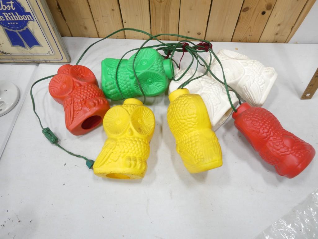 Vintage Noma Blow Mold Owl String Lights Auction
