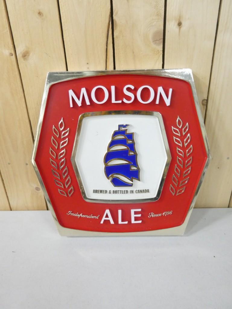 Vintage Molson Ale Plastic Advertising Sign