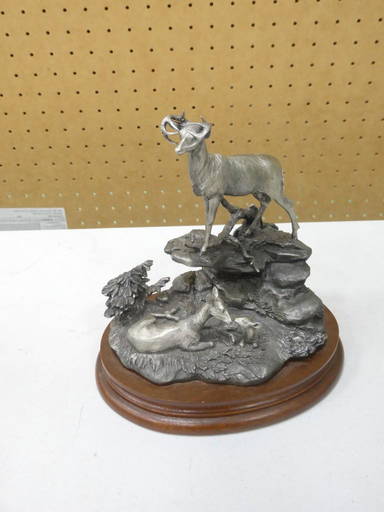 Chilmark Fine Pewter The Patriarch Pewter Statue Or Sculpture On A Wood ...