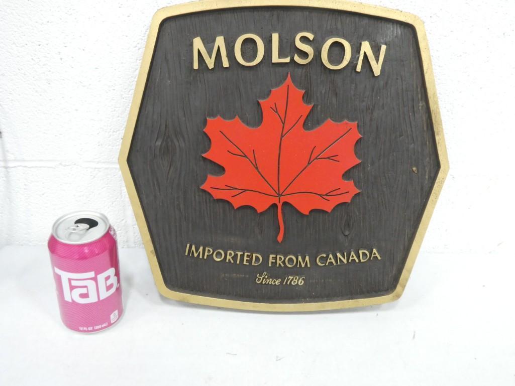 Molson Canadian Beer Sign 13" Wide Foam Composite Auction