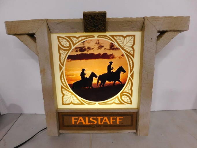 Falstaff Beer Lighted Bar Sign Works