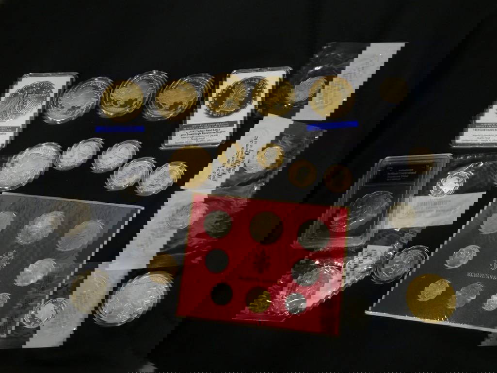 Misc Coin Lot Including Lots Of Gold Plated Coins Auction