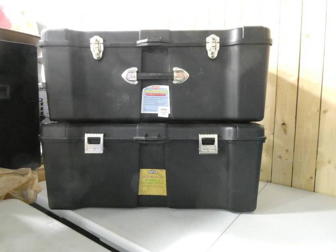 2 Contico Wheeled Lockers Storage Bins