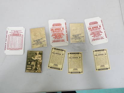 3 24k Gold Foil Cal Ripken Jr Commemorative Limited Edition Baseball Cards