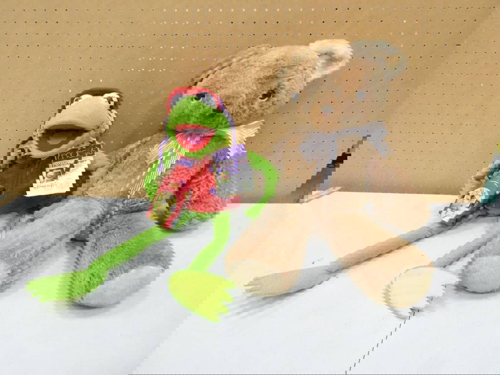 Kermit The Frog Plush With Original Tags And Vintage Teddy Bear Auction