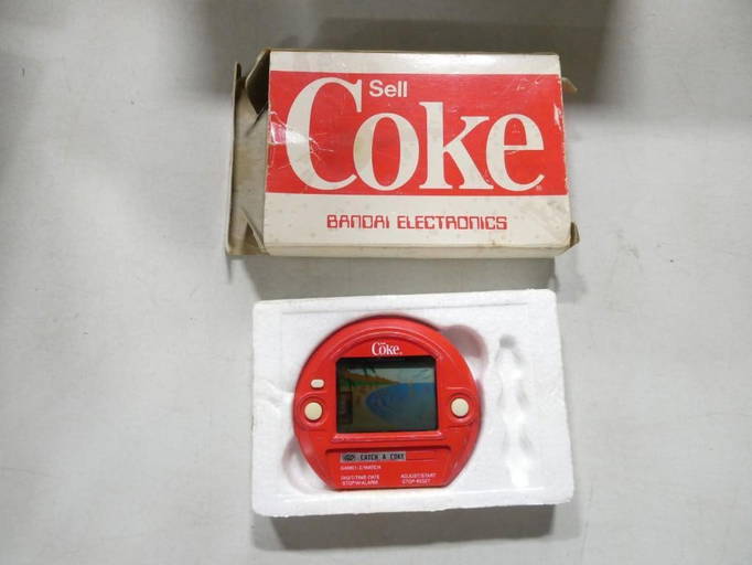 Vintage Bandai Coca Cola Catch A Coke Lcd Handheld Game