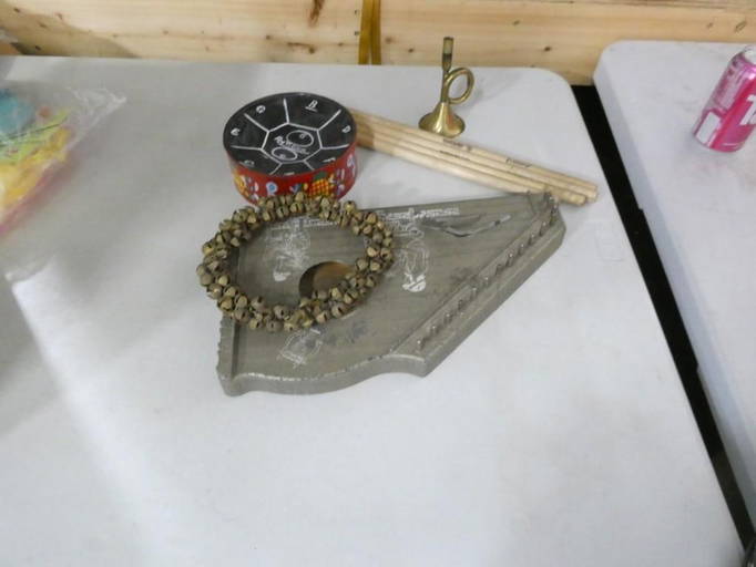 Musical Lot Incl Mini Steel Drum, Mini Bugle, Drumsticks, Etc